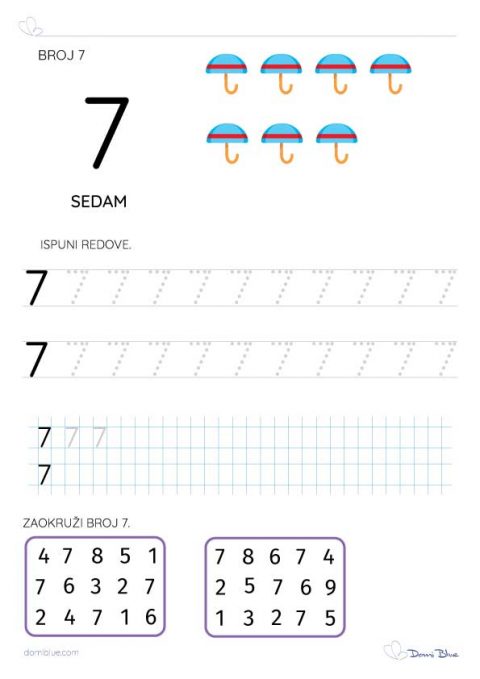 Brojevi do 10 | Domi Blue